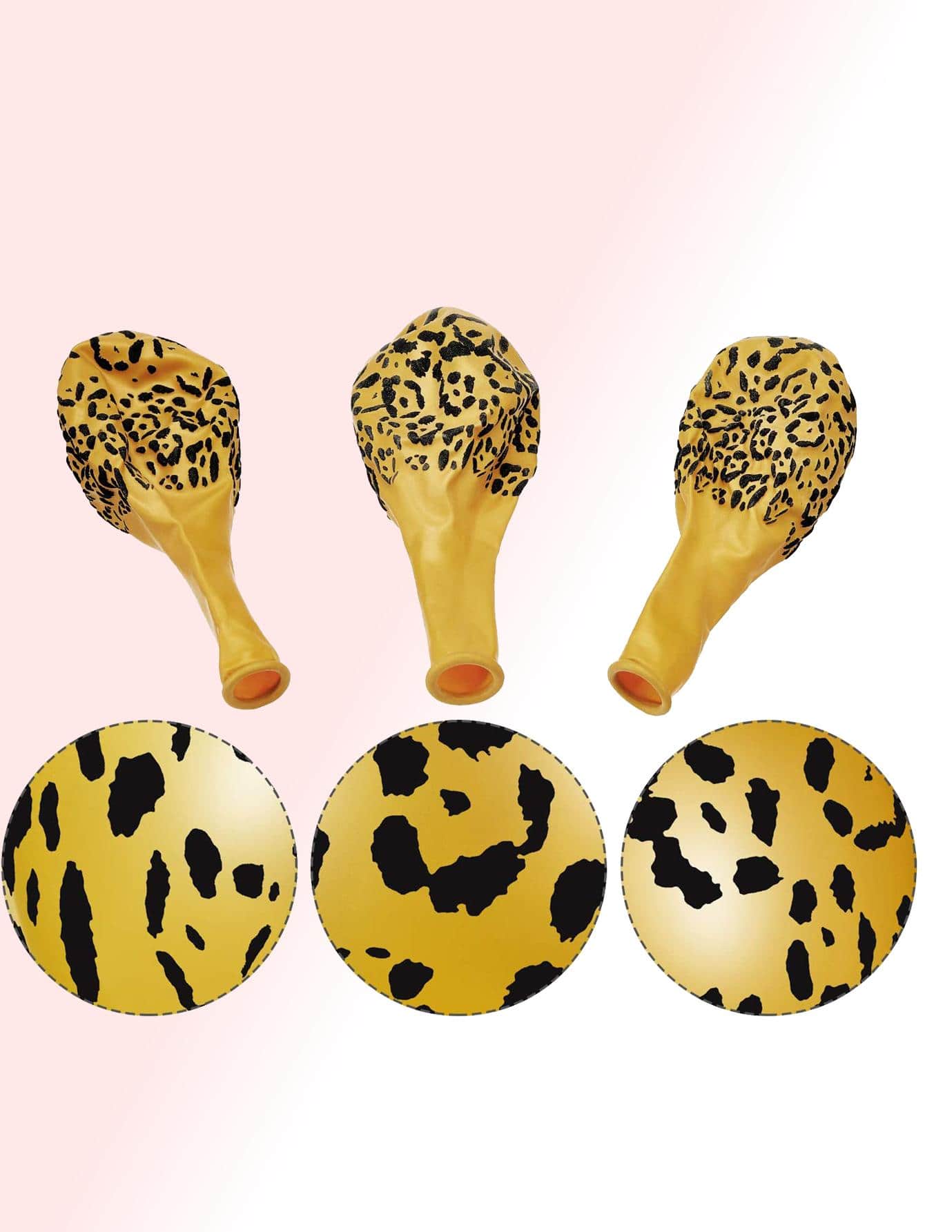 16Pcs Cheetah Leopard Print Balloons Set With Balloons Roll Ribbon For ...
