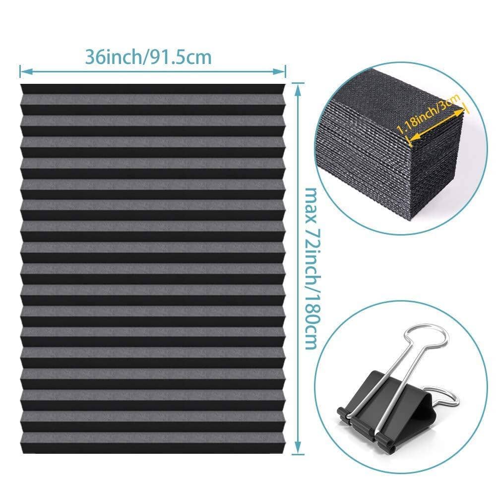 LUCKUP Blackout Temporary Blinds Cordless Shades Fabric Pleated Fabric ...