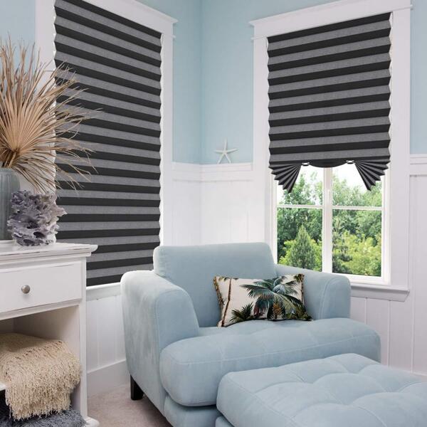 LUCKUP Blackout Temporary Blinds Cordless Shades Fabric Pleated Fabric ...