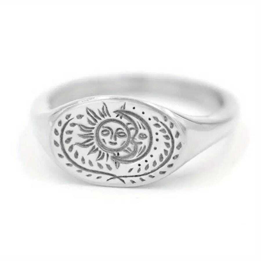 Sun & Moon Detail Ring | SHEIN USA
