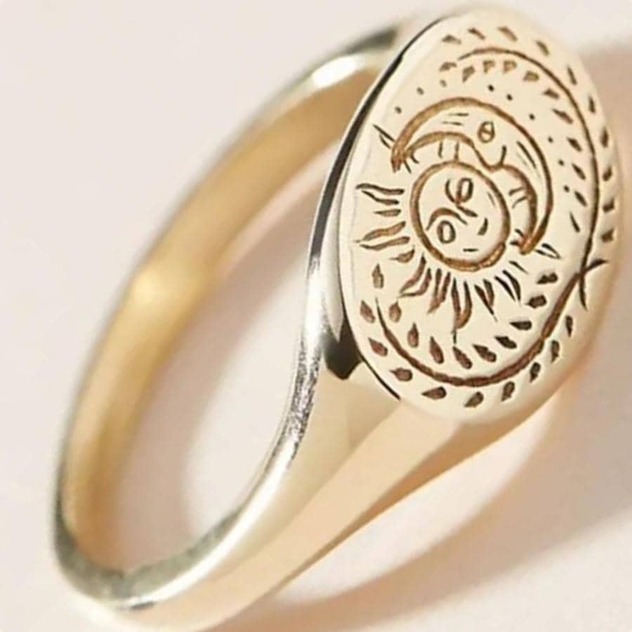 Sun Engraved Ring | SHEIN USA