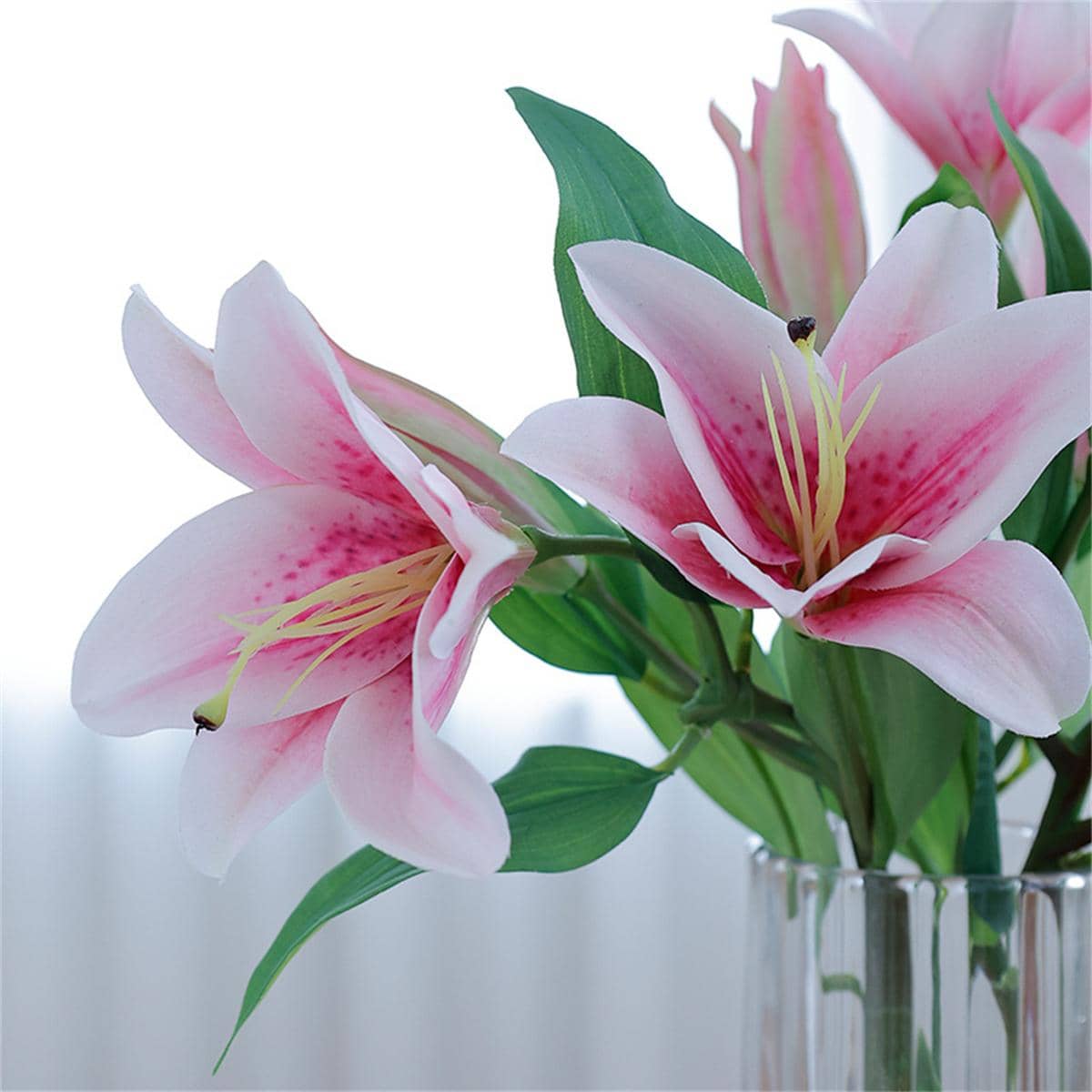 4Pcs Lily Artificial Flowers Silk Lily Flowers Real Touch Party Wedding ...
