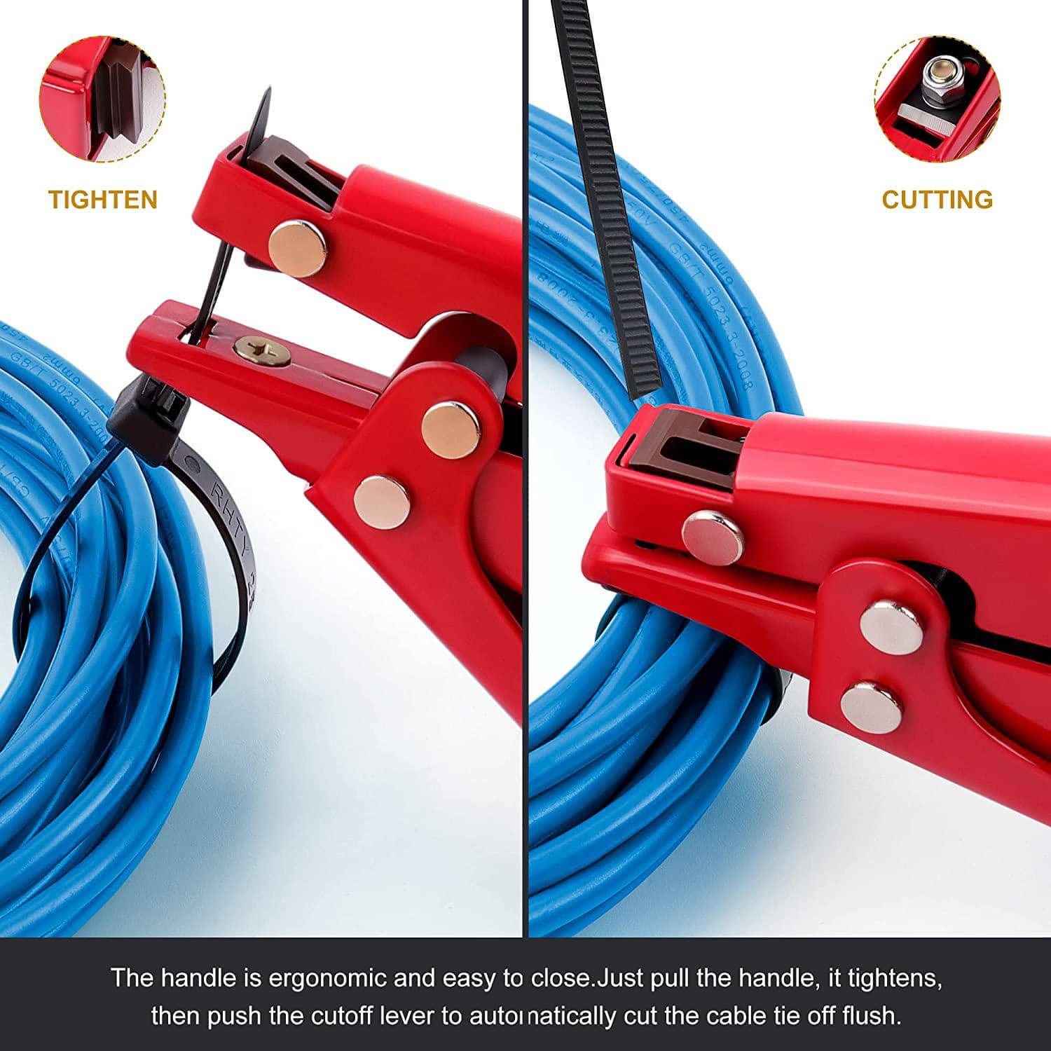 Knoweasy Cable Tie Tool - Zip Tie Tool and Tensioning and Cutting Tool ...