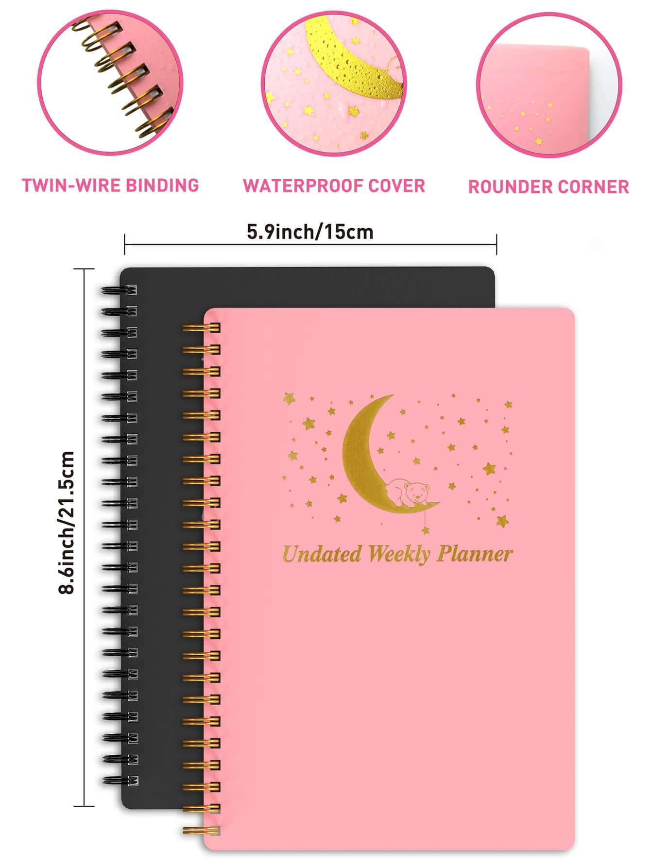Undated Weekly Planner Notebook With To-Do List, Habit Tracker ...