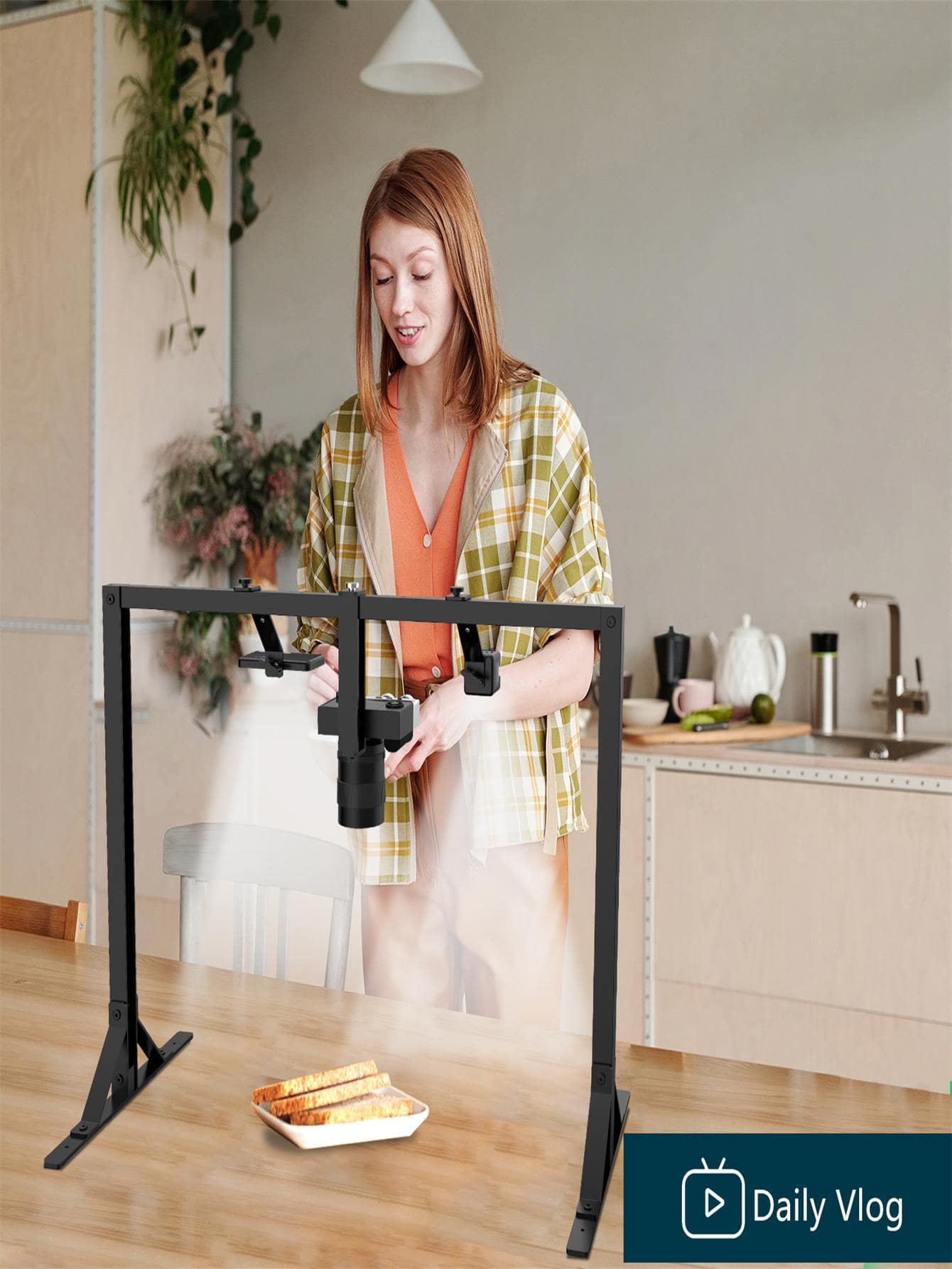 Overhead Camera Mount Rig Top-Down Shoots, Table Top Desk Mount Stand for Photography Camera ...