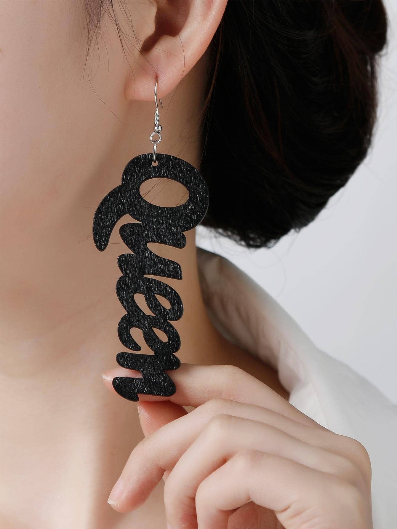 1 Pairs Wooden Earrings for Women Drop Dangle Queen Earrings Natural ...