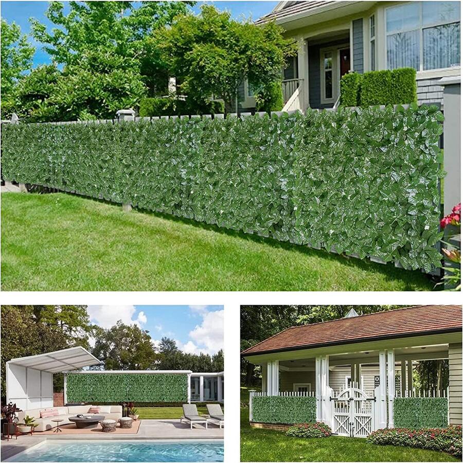 1pc Artificial Ivy Privacy Fence Screen, 40 X 120 UV Anti Fake Leaf ...