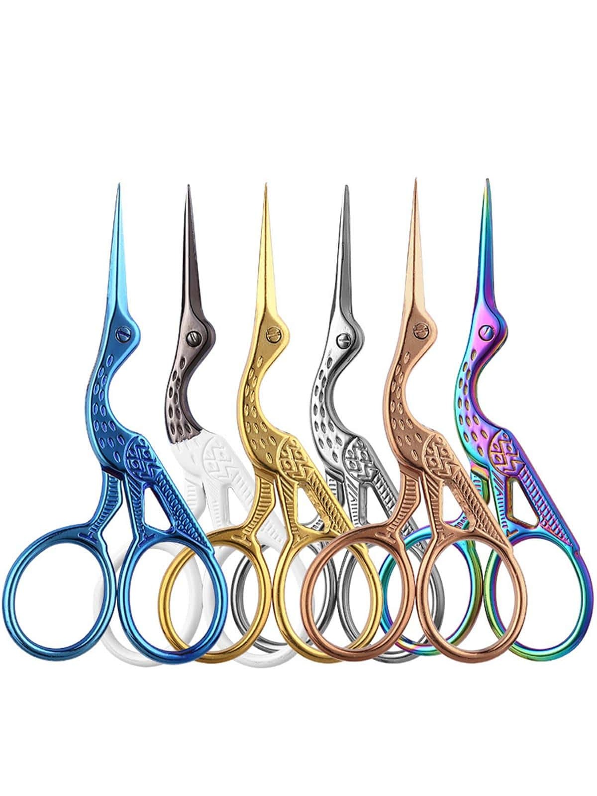 1pc Stainless Steel Gilded Crane Scissors Vintage Craft Scissors Sewing ...