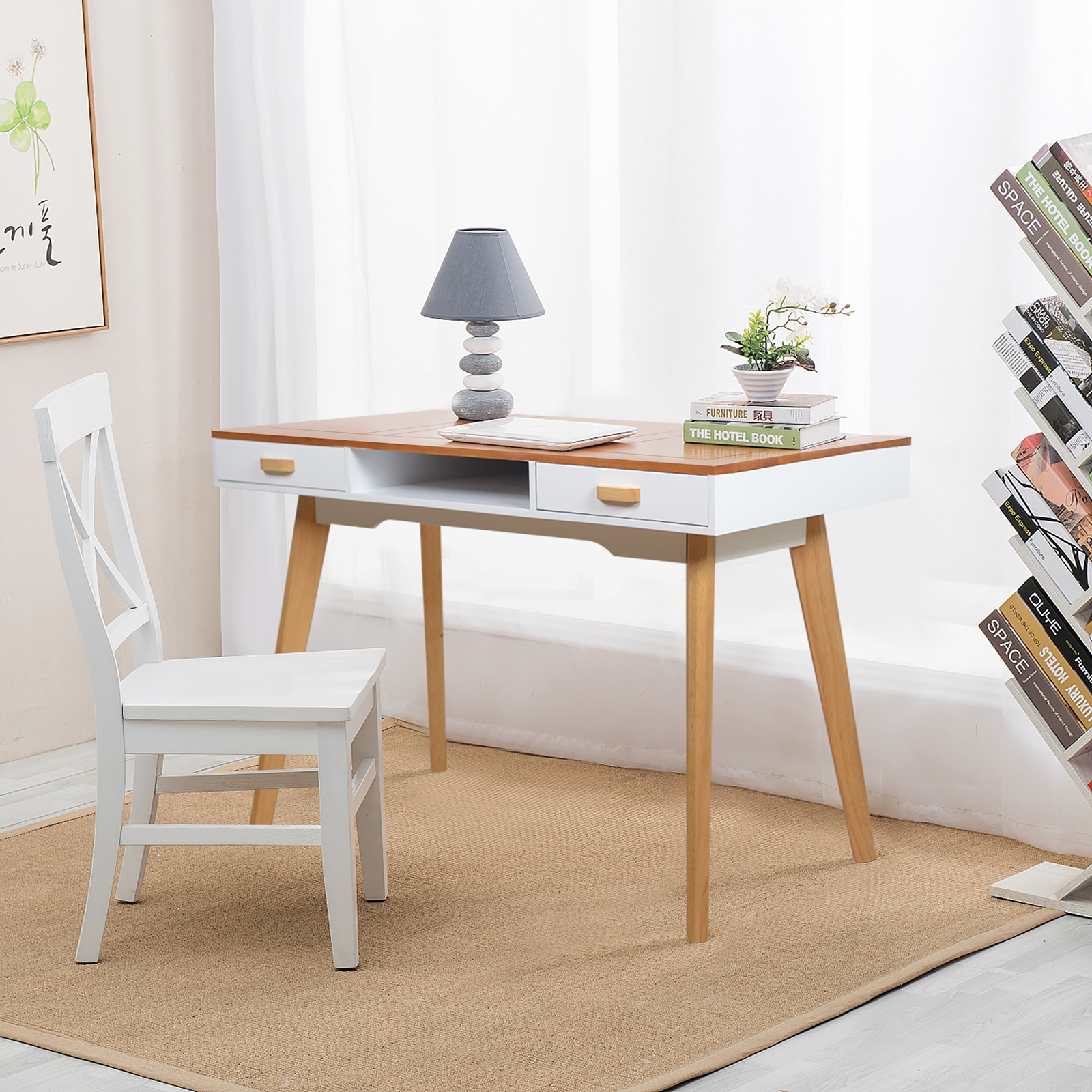 Home Office Desk,Modern Simple Style Solid Wood Computer Desk,Home ...