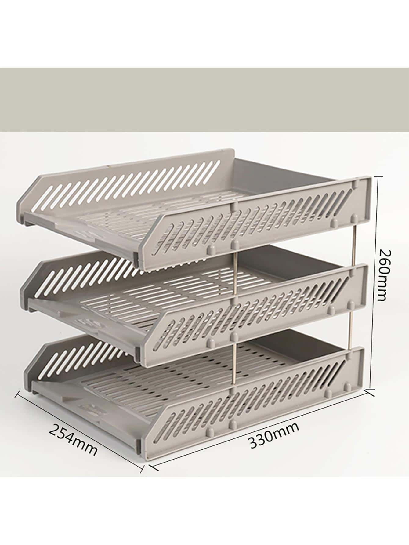 3-tier Plastic Desk Organizer File Tray, Filing Cabinet Document Rack ...