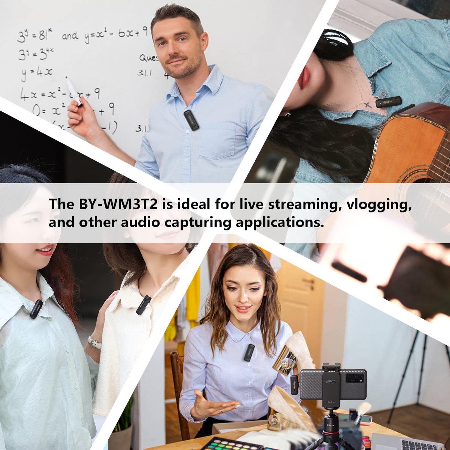 BOYA Wireless Lavalier Microphone for Android Phone 2.4GHz Plug Play ...