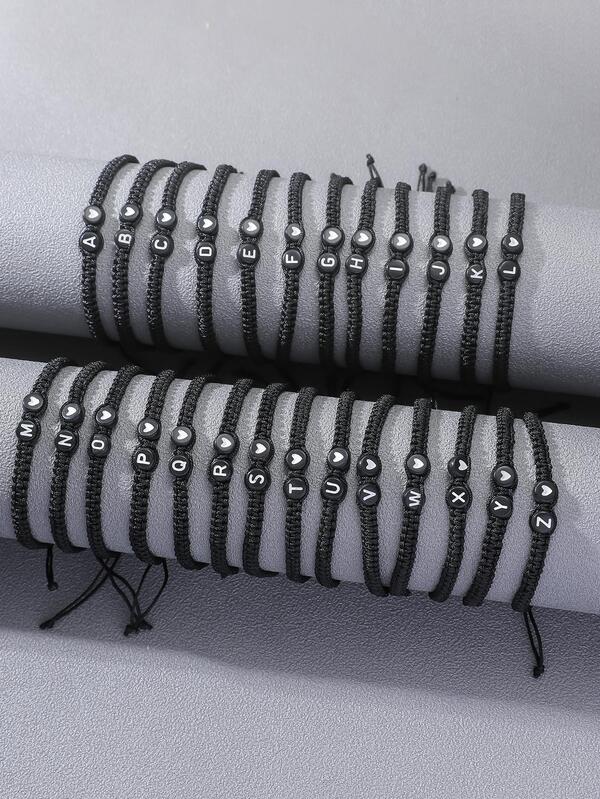 1pc English letters Love Valentine's Day Couple Weaving Bracelet ...