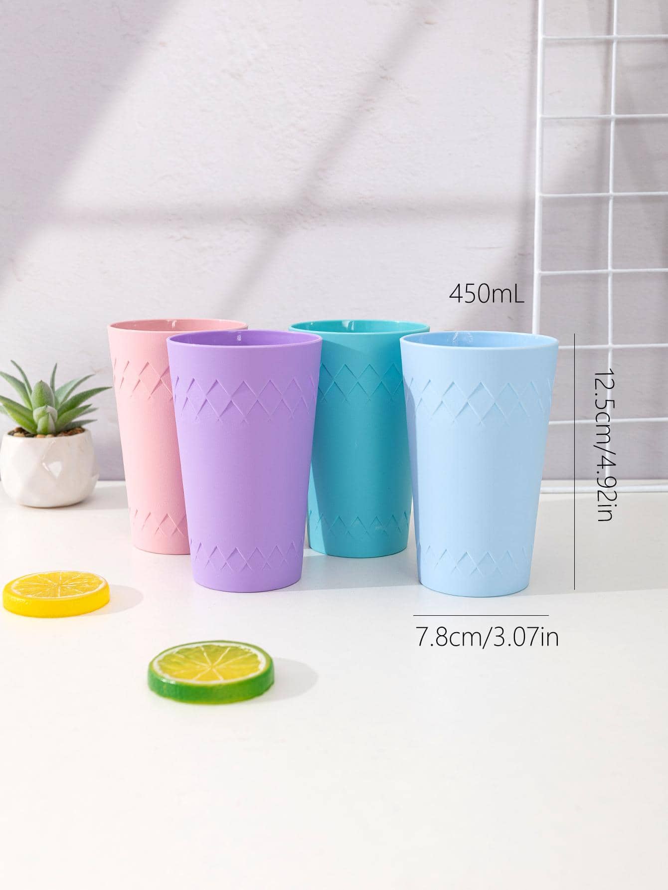 4pcs Solid Plastic Cup, Minimalist Portable Cup For Home for Sale ...