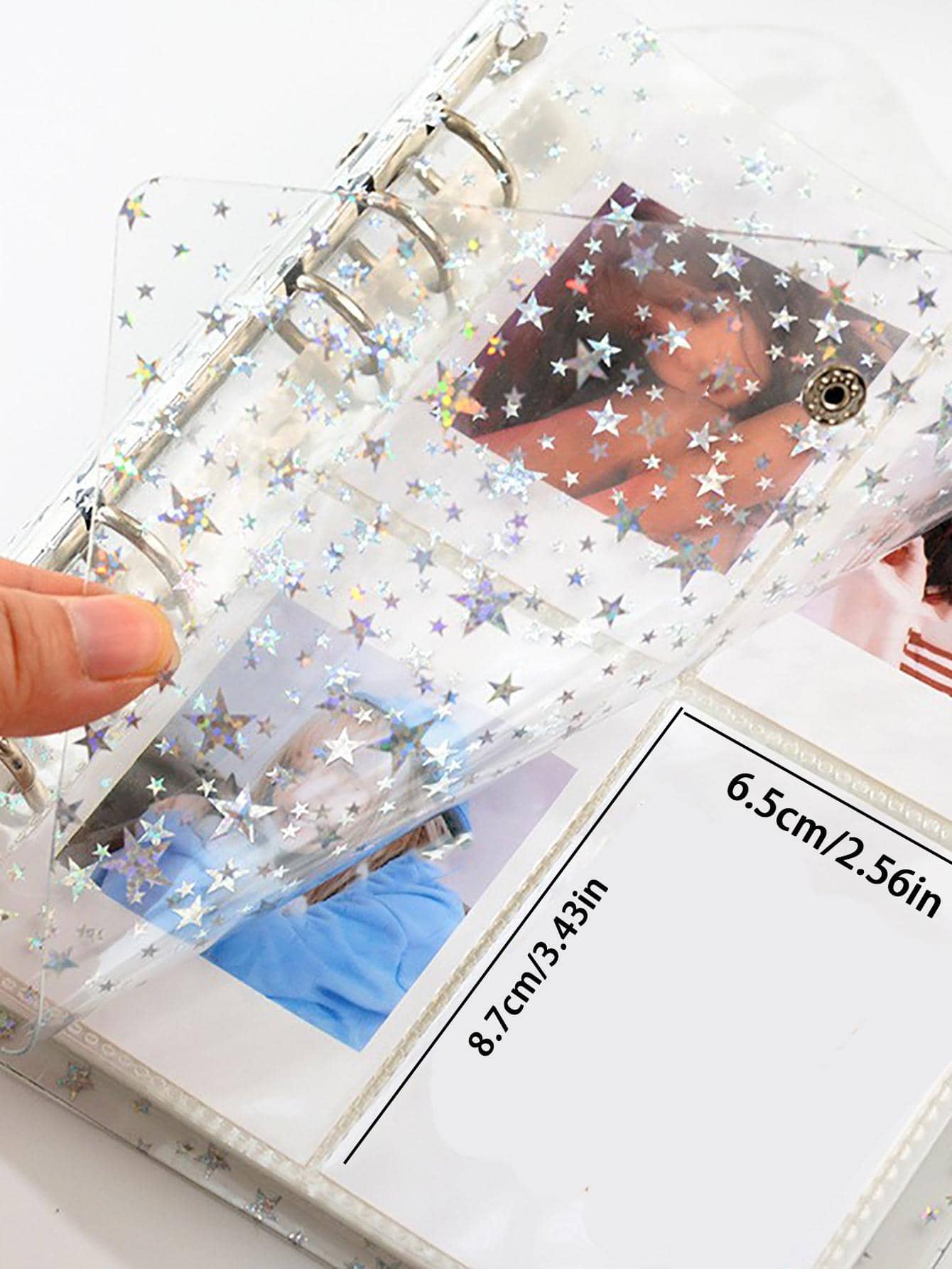 1pc 3-Inch Photo Album With Colorful Clips, Transparent Starry Cover ...