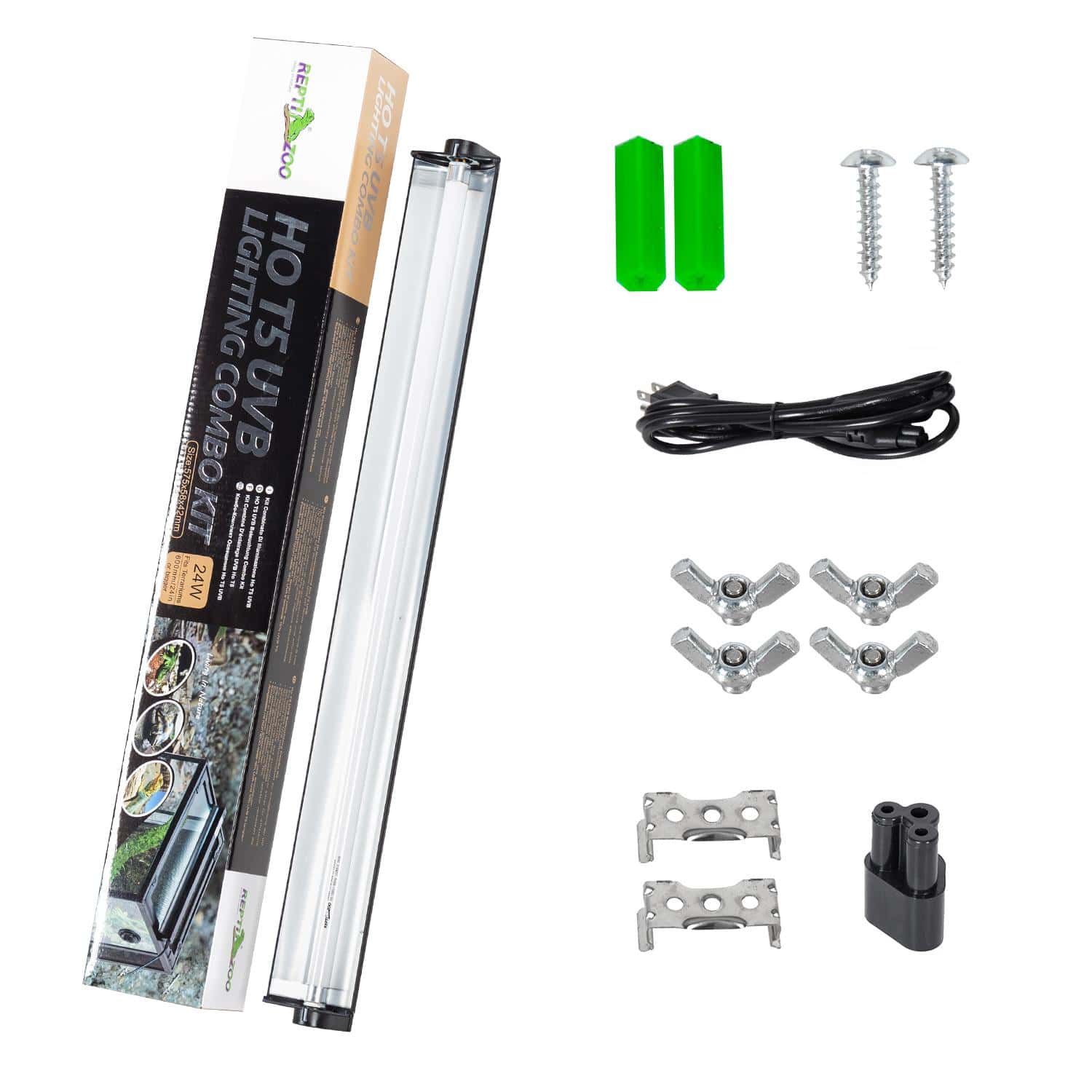 1 PC 54W UVB Reptile Light for Reptile Tank Accessories,T5 HO UVB Lighting Combo Kit,10.0 ...