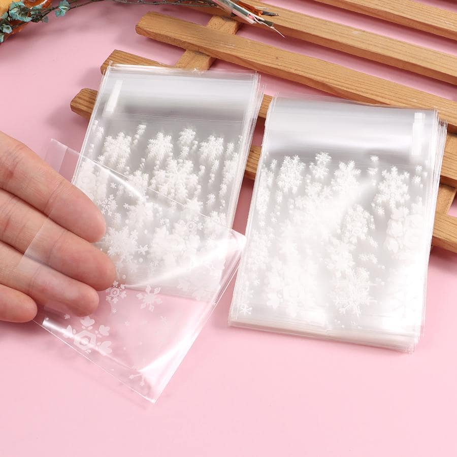100pcs Snowflake Pattern Gift Wrapping Bag, Modern Portable Paper ...