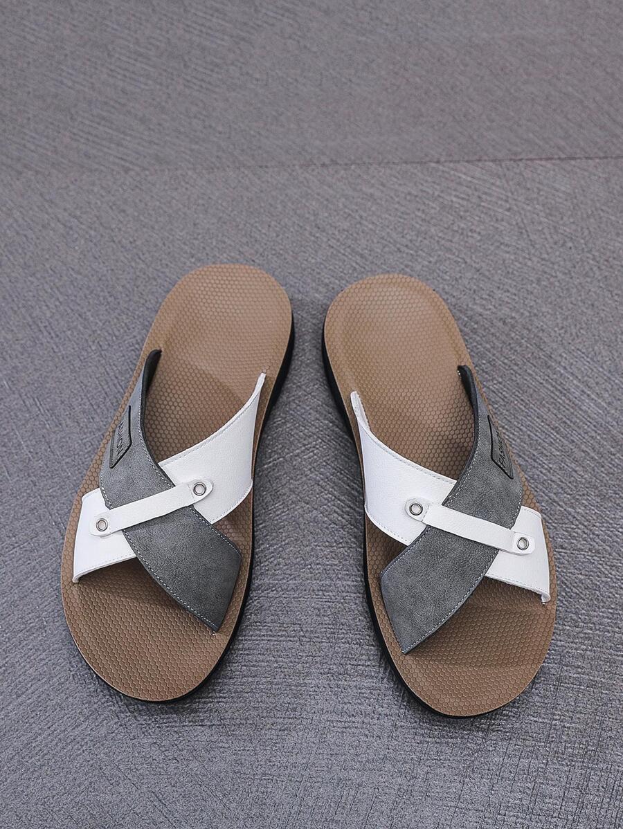 Men's Fashion New Criss-Cross Comfortable Slip-On Sandals, Open Toe Non-Slip Lightweight Casual ...