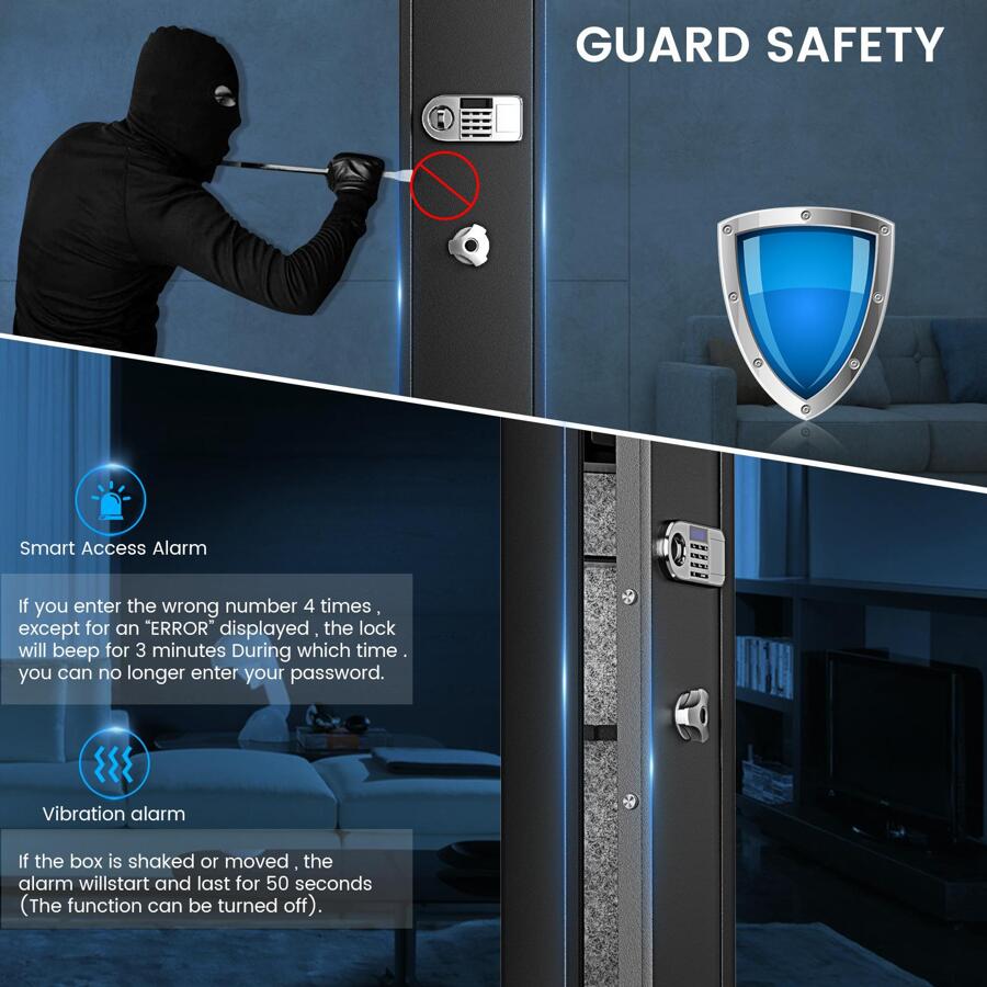 DIOSMIO 5-6 Gun Safes for Home Rifle and Pistols LCD Rifle Safe Gun ...