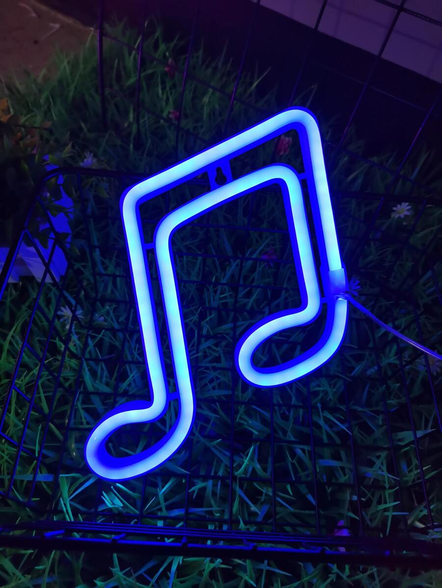1pc PS Neon Light, Creative Musical Note Design Led Neon Light Sign For ...