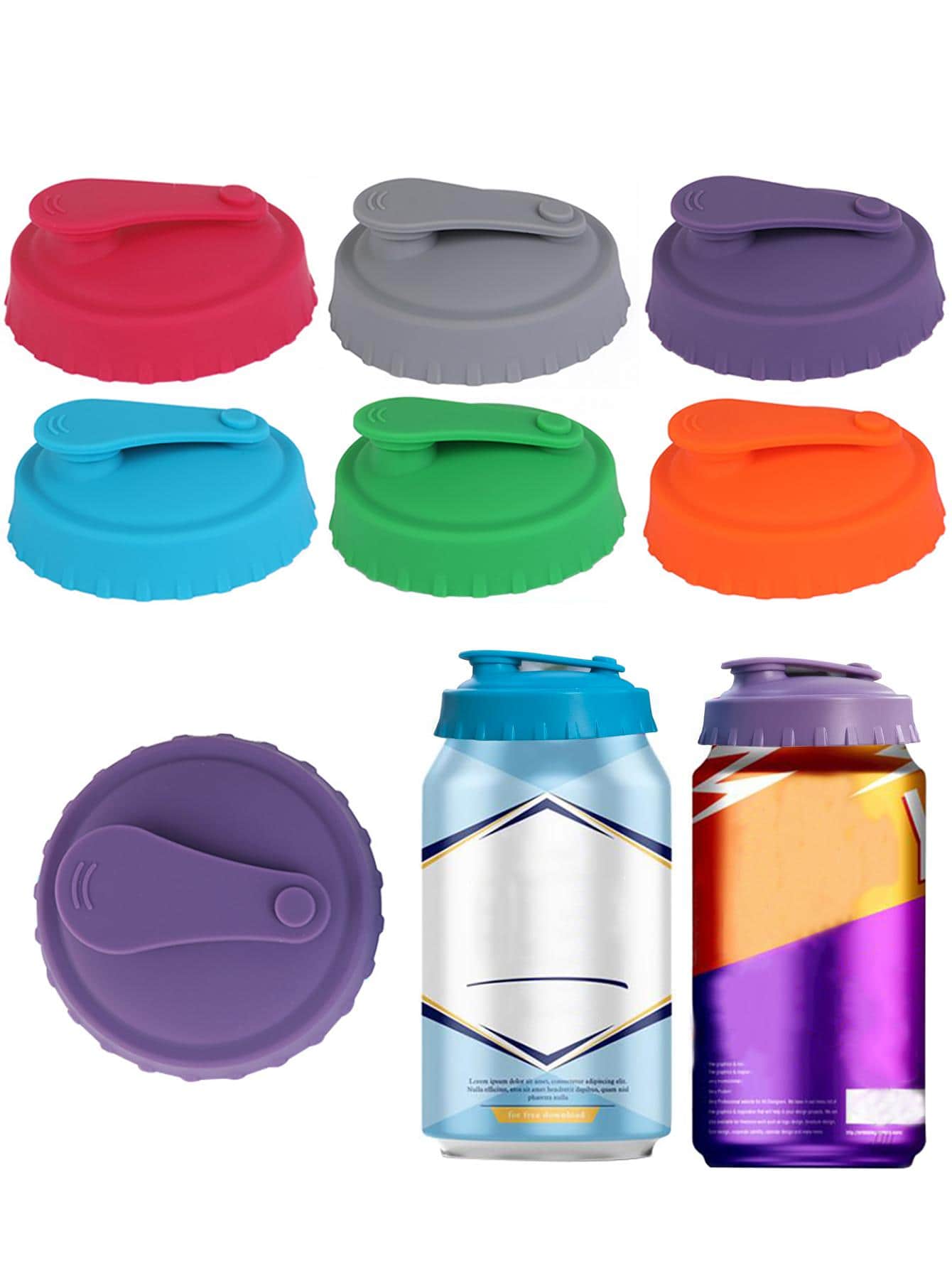 1pc Silicone Soda Can Lid, Reusable Beverage Can Stopper For Standard ...
