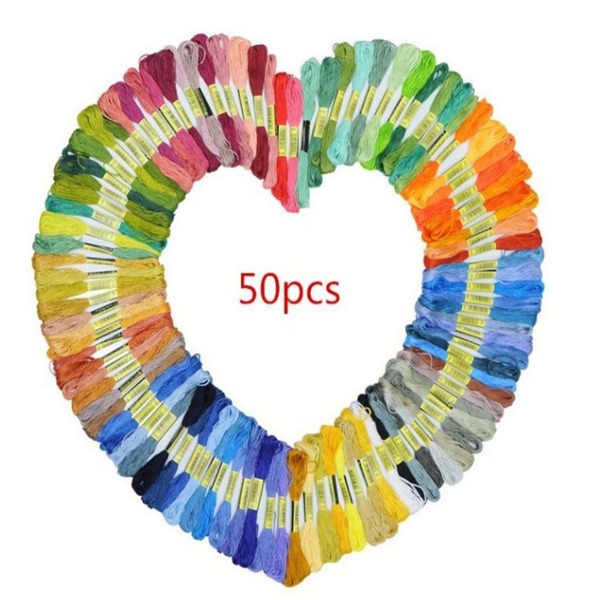 50 colors Rainbow Color Embroidery Floss Embroidery Thread - Friendship ...
