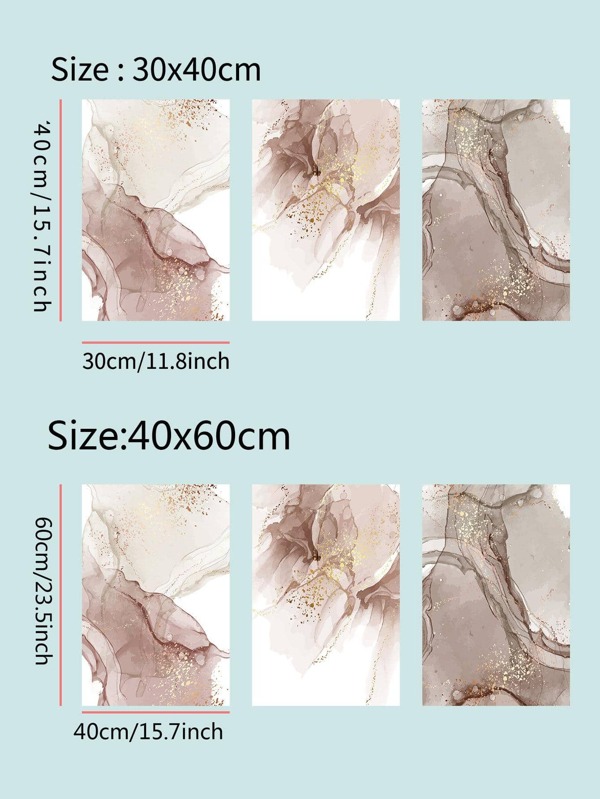 3 Pcs Golden Abstract Poster Modern Ribbon Wall Art Canvas Prints Home ...