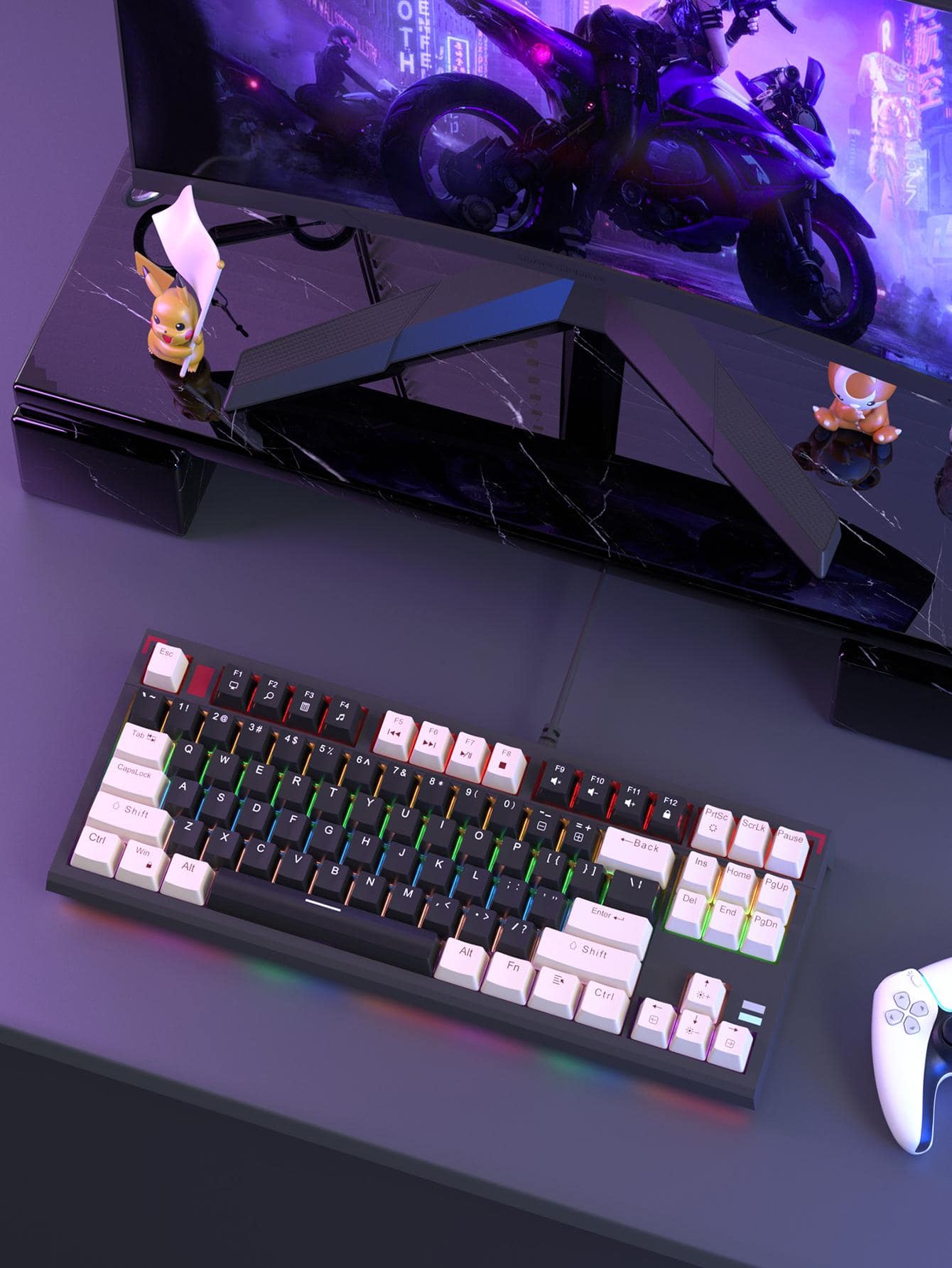 Mechanical Gaming Keyboard 87 Keys Wired Compact TKL Mechanical ...