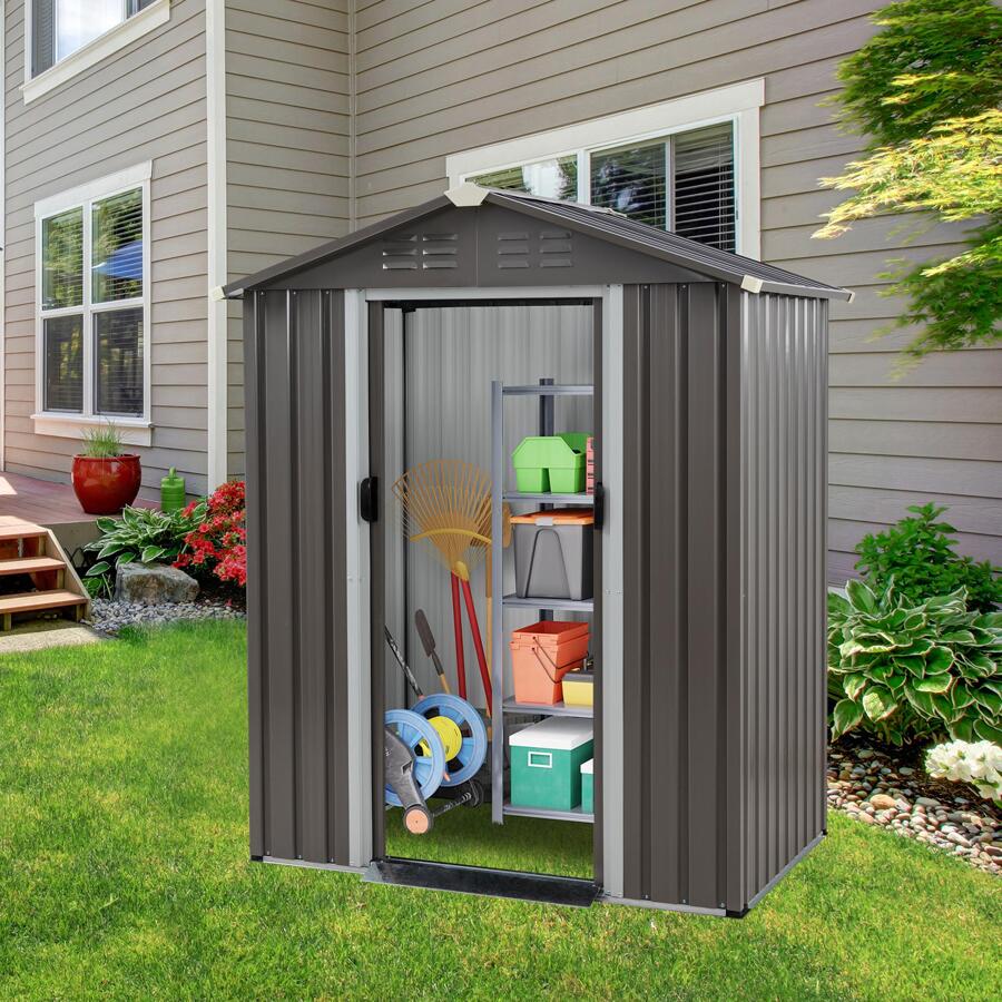 Vongrasig 5 x 3 x 6 FT Outdoor Storage Shed Clearance with Lockable ...