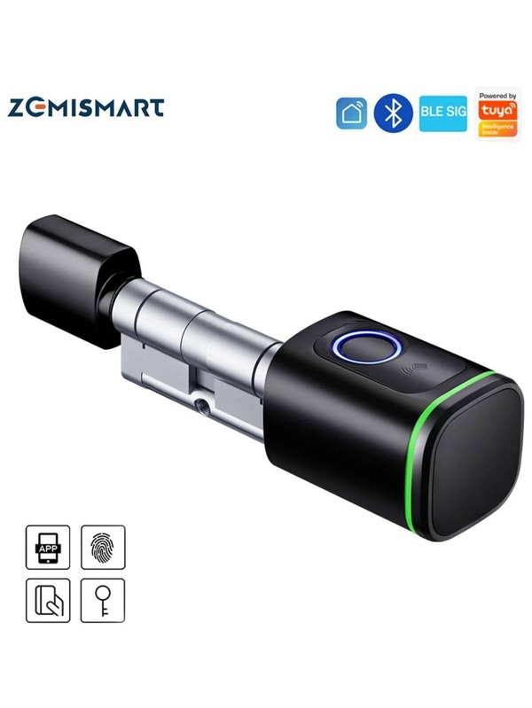 Zemismart Tuya BLE Keyless Smart Lock Core Cylinder, Smart Security Door Lock Encryption, with 2 ...
