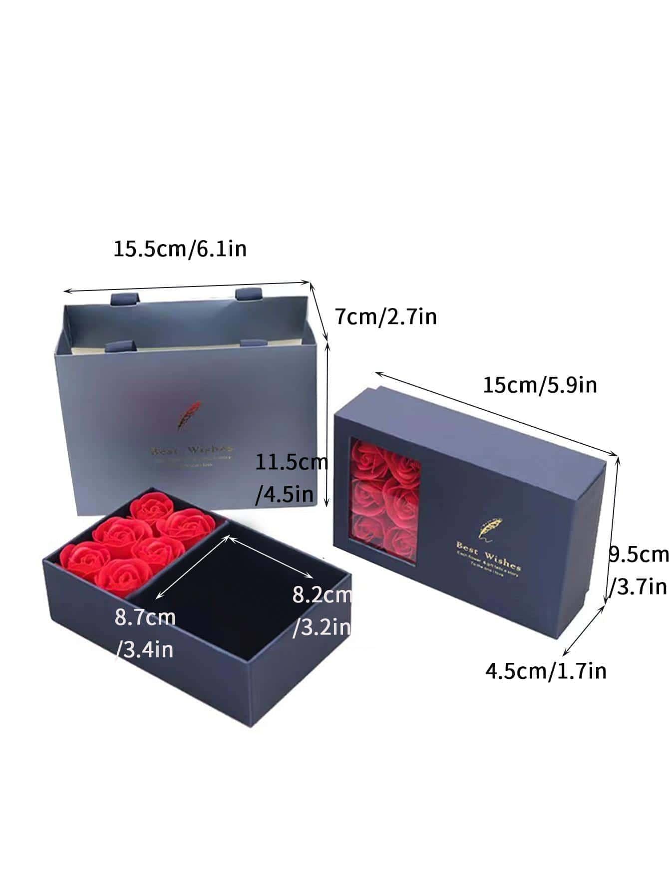 1pc Simple Feather Letter Eternal Flower Rose Gift Box, Daily Gift (Box ...