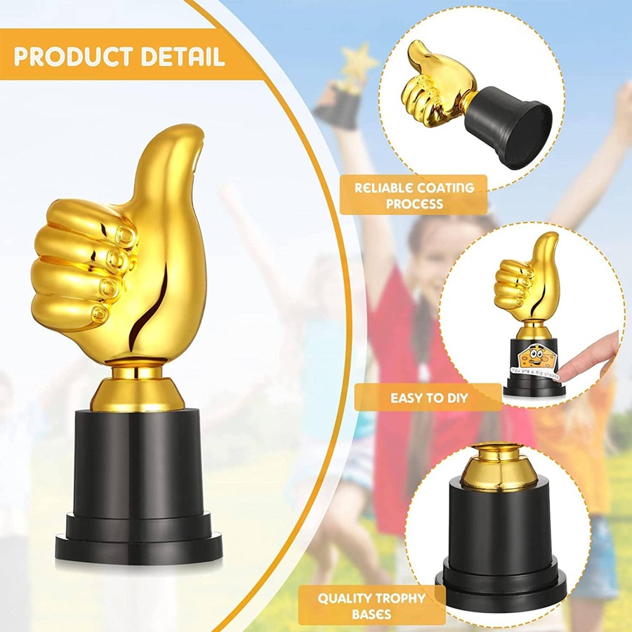 1pc 5-inch Plastic Gold Thumbs Up Trophy, Fun Trophy For Sports, School ...