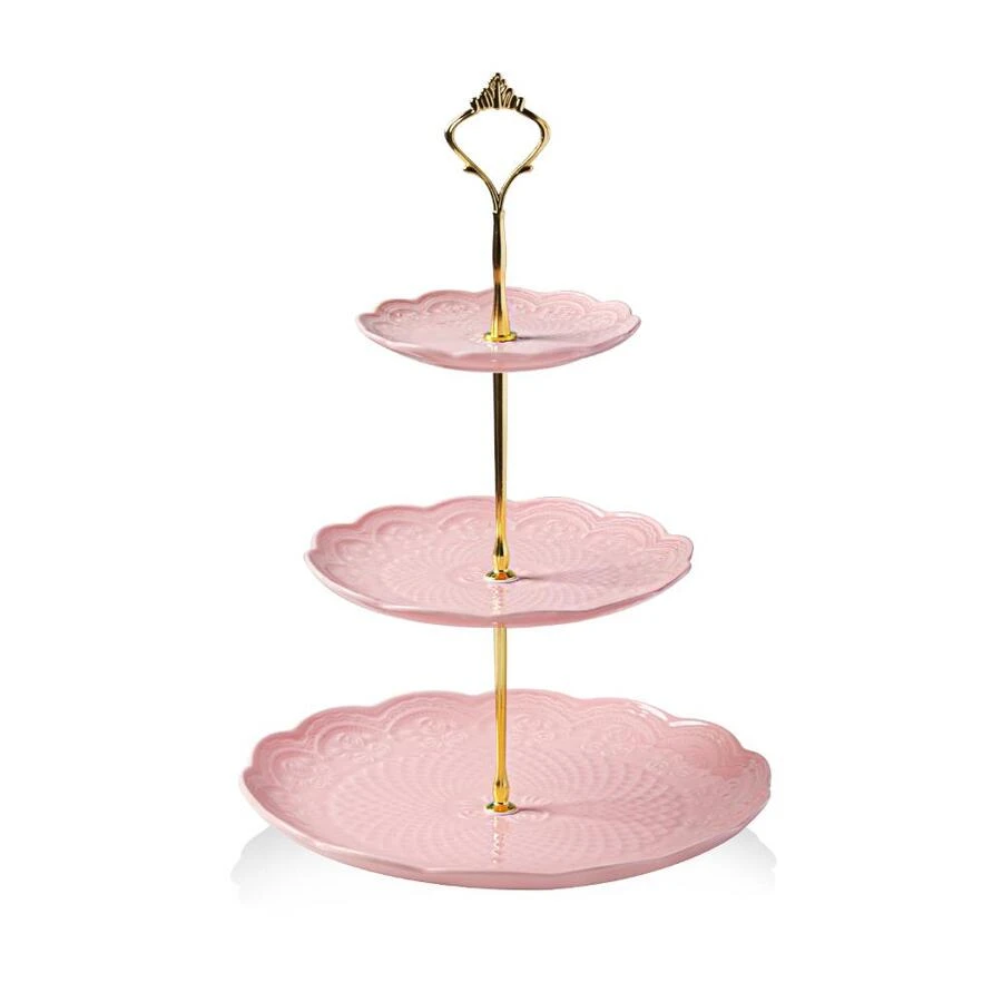 SWEEJAR 3 Tier Ceramic Cake Stand Wedding, Dessert Cupcake Stand for ...