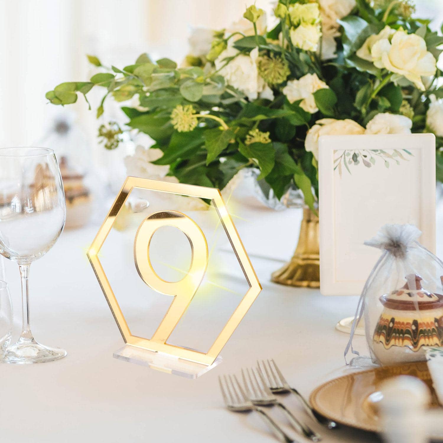 Table Numbers for Wedding Decorations ,1-20 Gold Table Number Holders ...