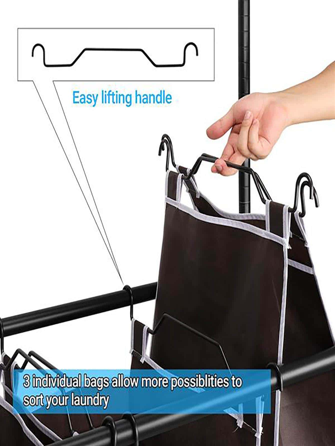 Heavy-Duty Sorting Hamper Commercial Grade Clothes Rack, Sturdy and ...