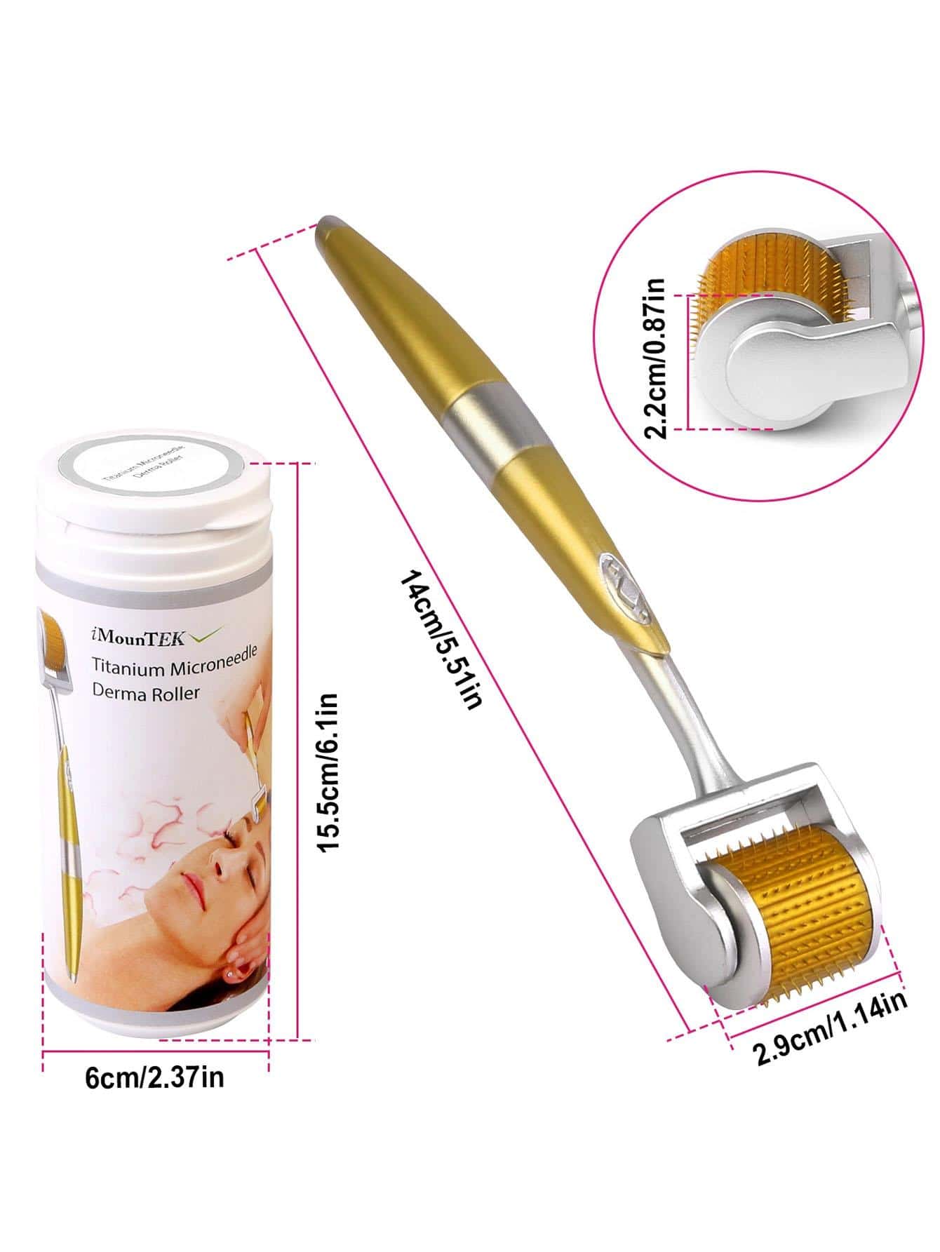 KIPOZIIPX Derma Roller Titanium Microneedles Facial Roller Acne Scars ...
