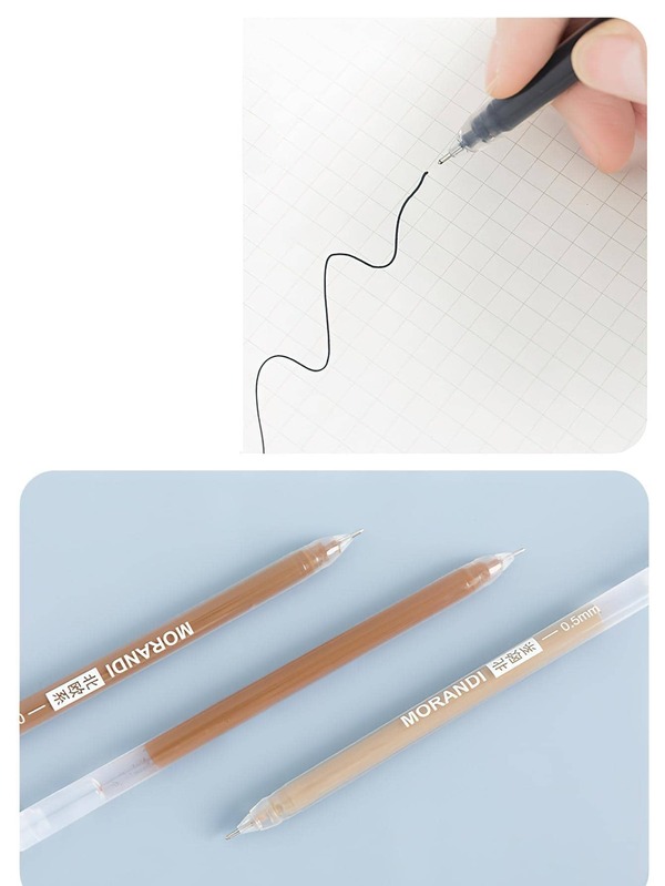 9pcs Morandi Pens Set Multi Color Gel Ink 0.5mm Ballpoint Liner Marker ...