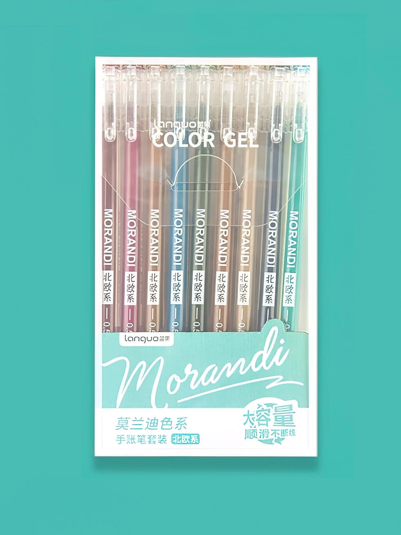 9pcs Morandi Pens Set Multi Color Gel Ink 0.5mm Ballpoint Liner Marker ...