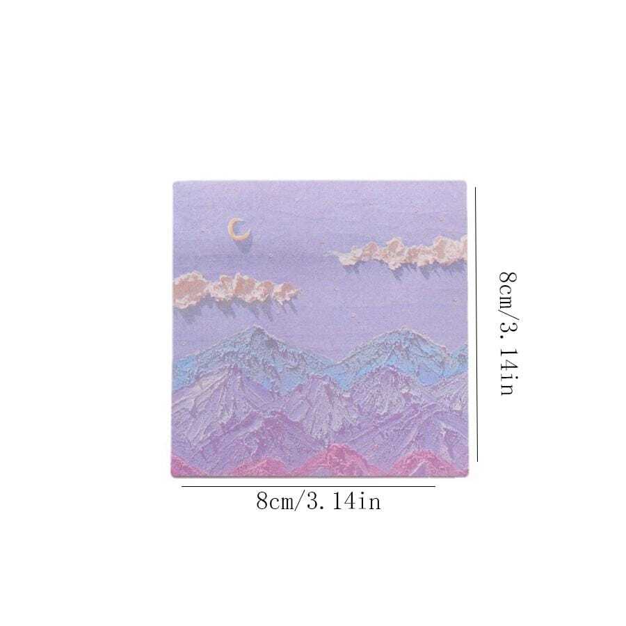 45pcs Oil Painting Pattern Random Sticky Note, Modern Landscape Print ...