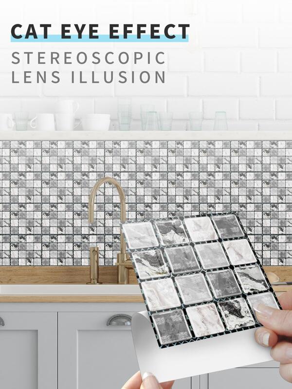 10pcs Marble Pattern Wall Tile Sticker, Modern Marble Pattern Peel And ...