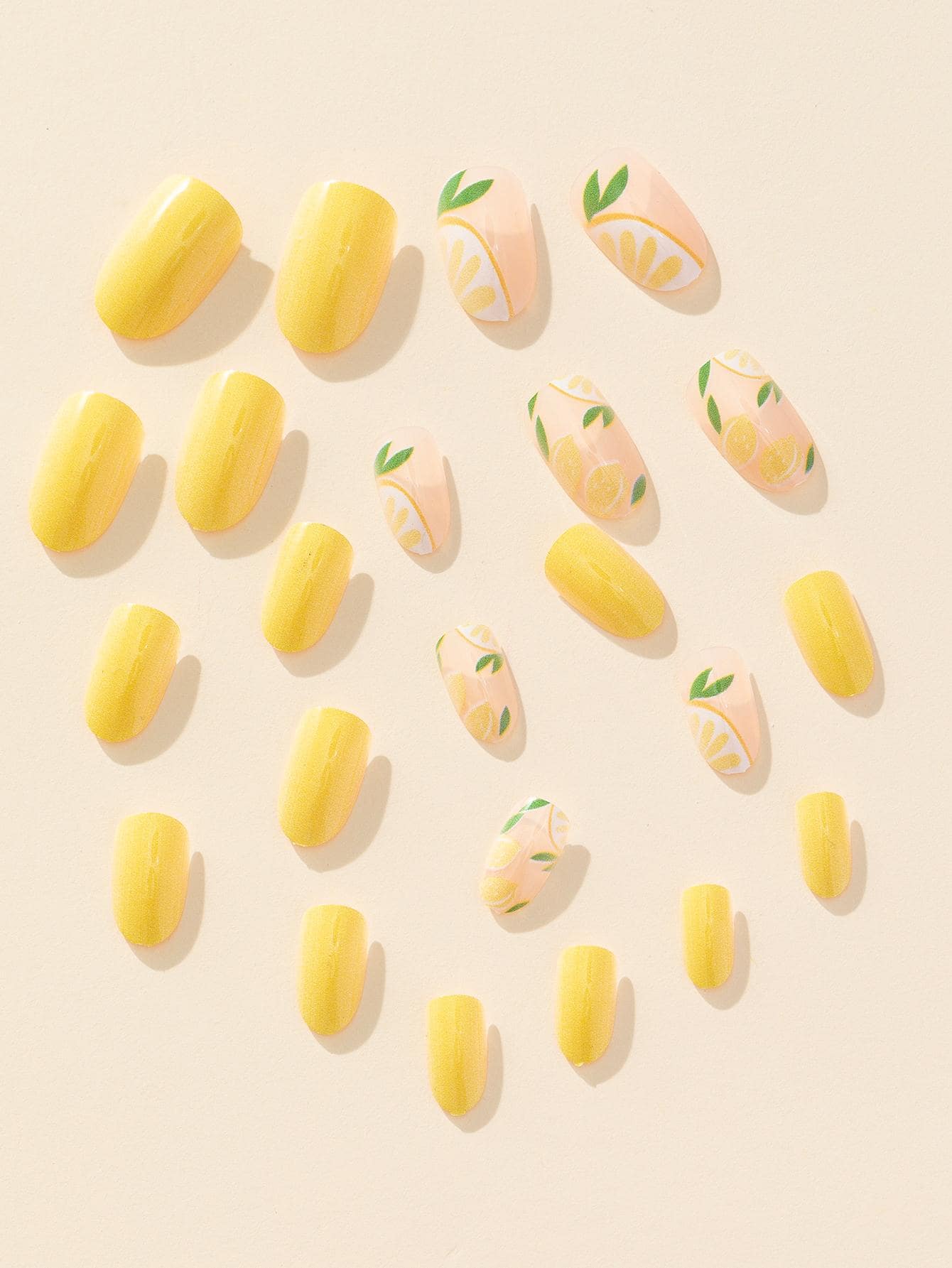 Upgrade Your Look With 24pcs Limoncello Long Oval Fruit Print Full ... Upgrade Your Look With 24pcs Limoncello Long Oval Fruit Print Full ...