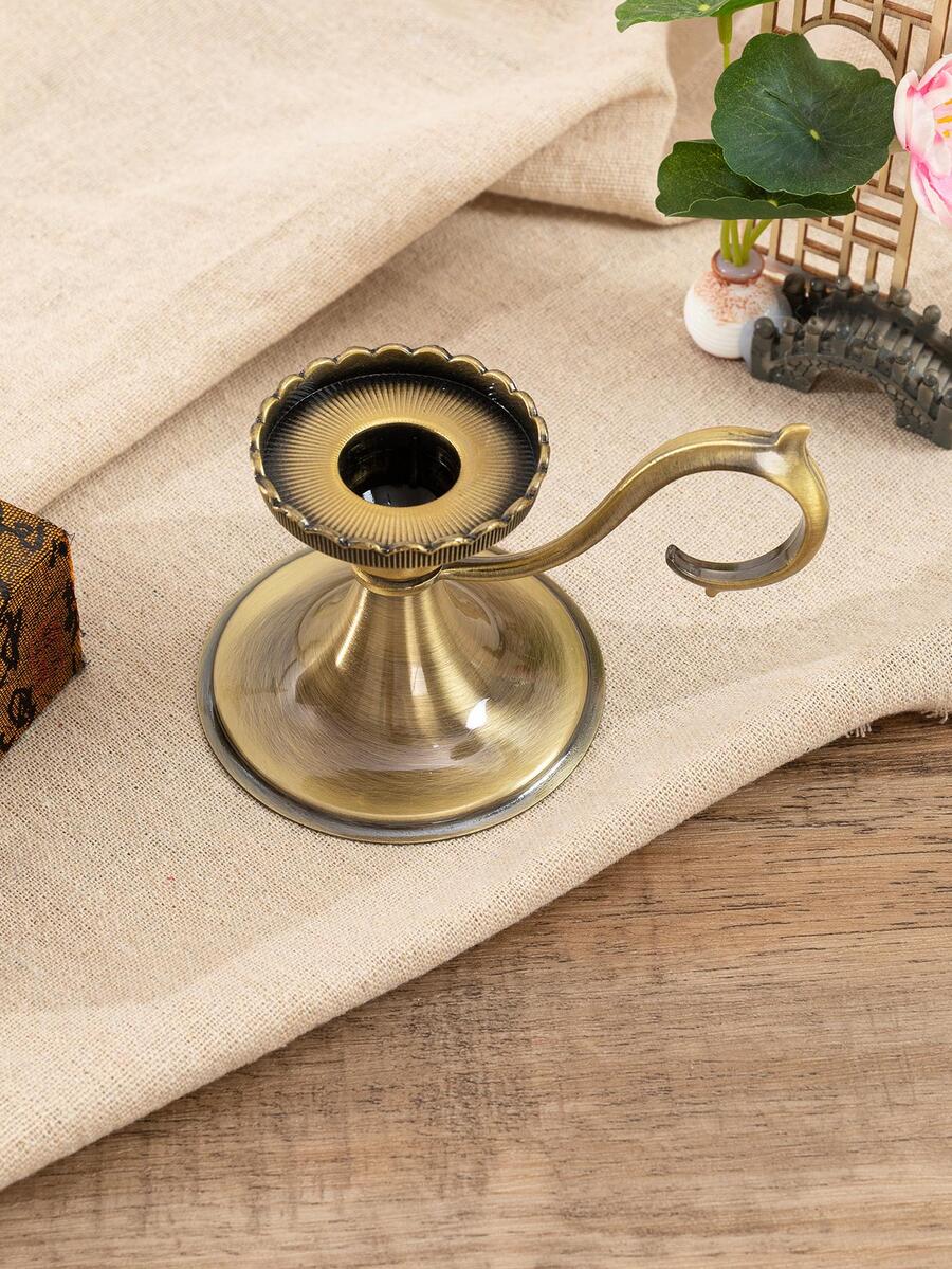 1PC European Home Villa Crafts Candle Ornaments Metal Hand-Held Candle ...