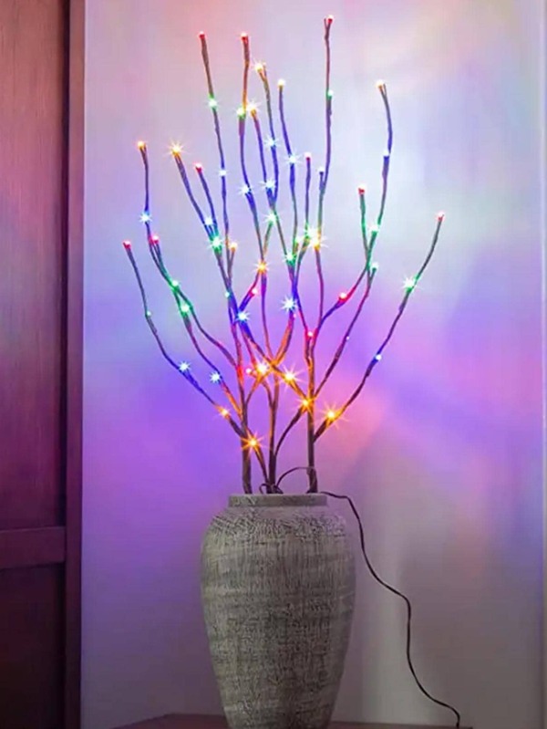 1 pieza de luz de rama LED con pilas, rama iluminada, relleno de jarrón ...