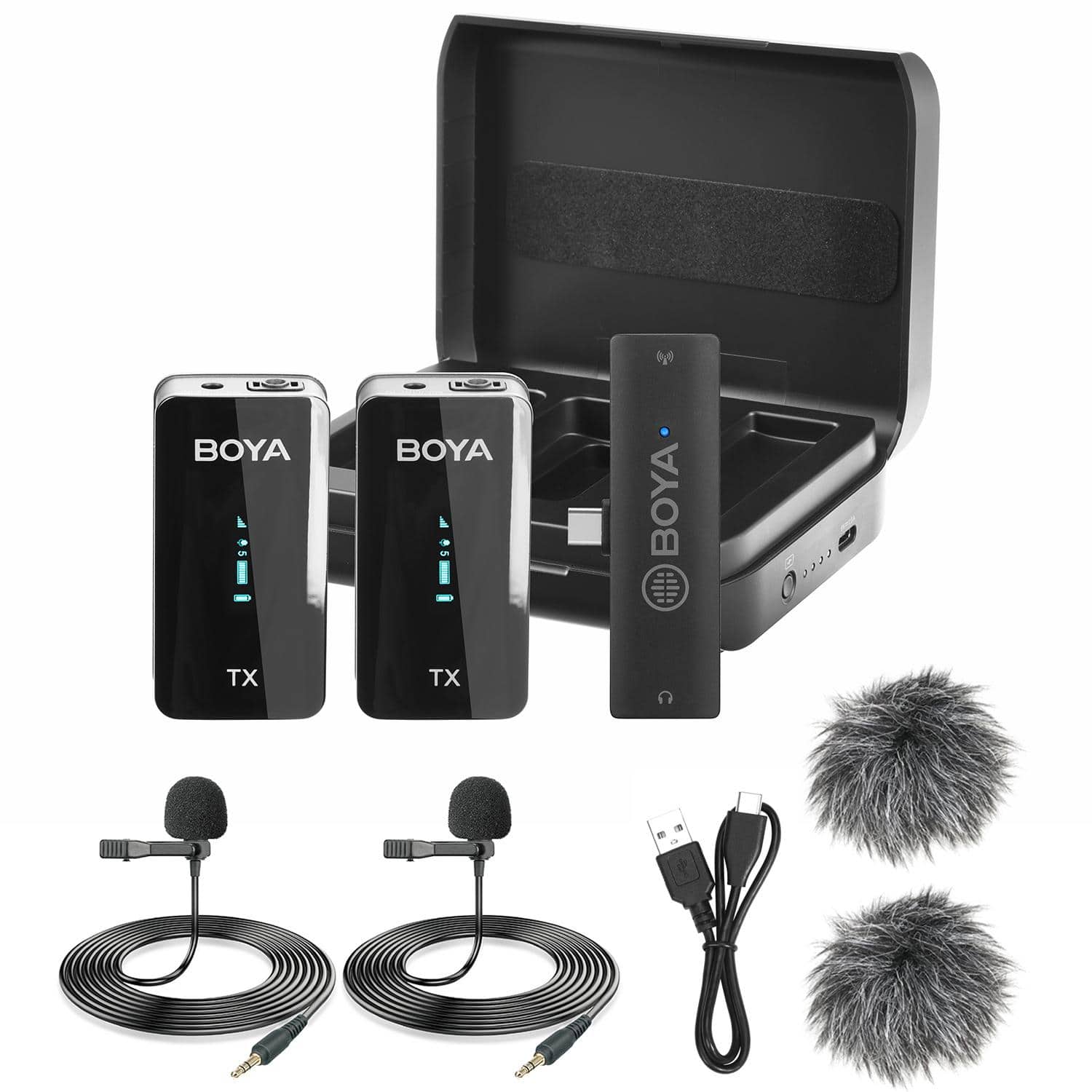 BOYA Wireless Lavalier Microphone for Android Phone by-XM6 K6 Plug Play ...