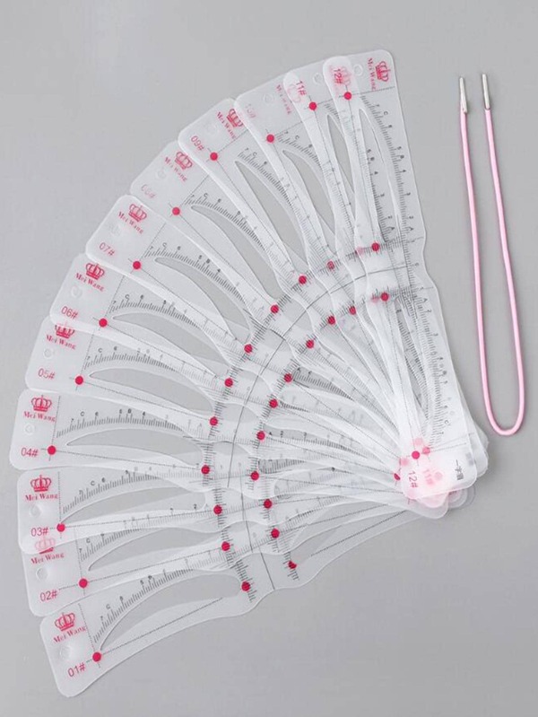 Eyebrow Stencil,12Pcs Silicone Eyebrow Templates Eyebrow Card Drawing ...
