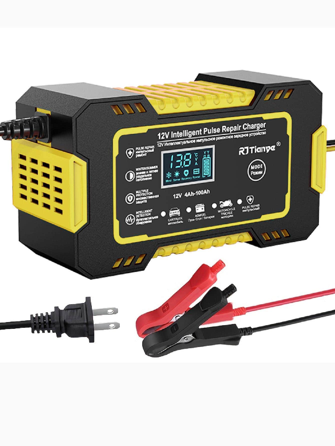 Car Battery Charger, 12V 6A Smart Battery Trickle Charger Automotive ...