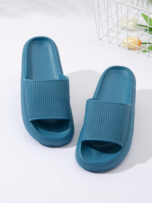 Women Minimalist Single Band Slides, EVA Fashion Slides Blue | SHEIN USA