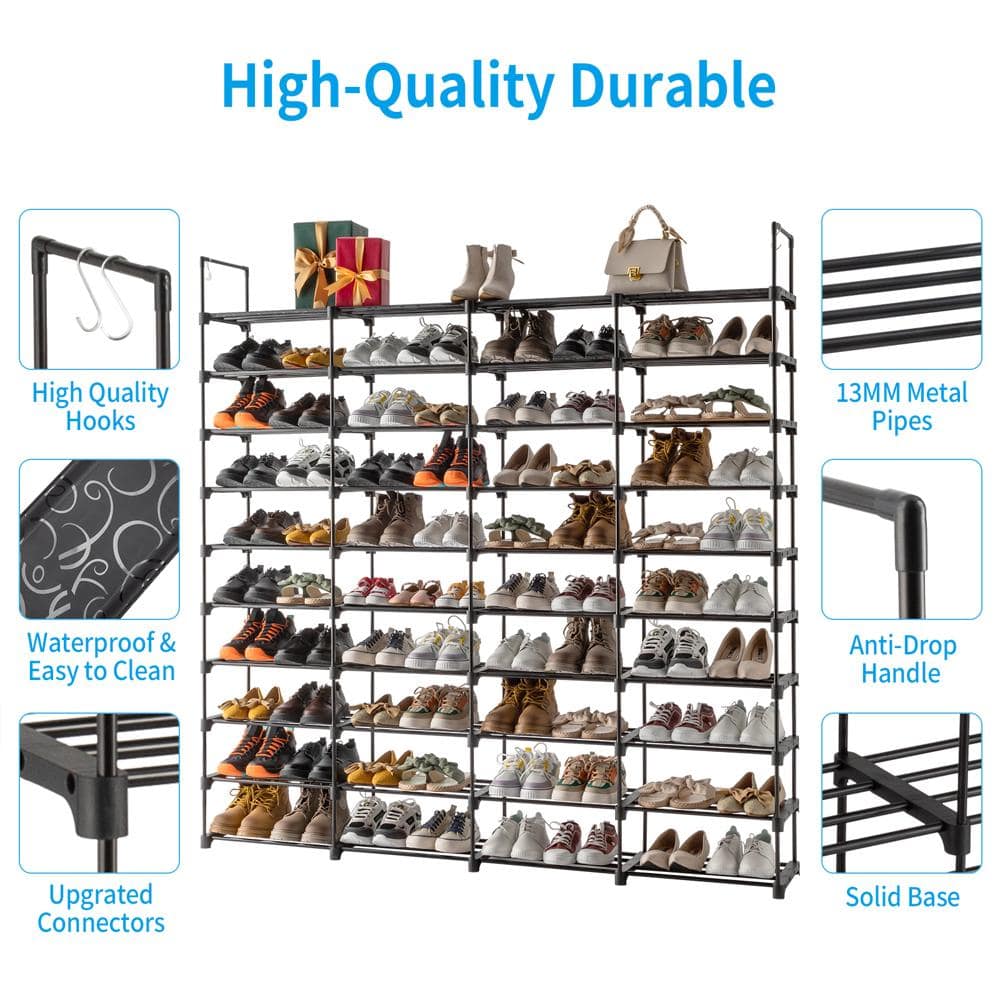 10 Tiers Shoe Rack Storage Organizer Shoe Shelf Organizer for Entryway ...