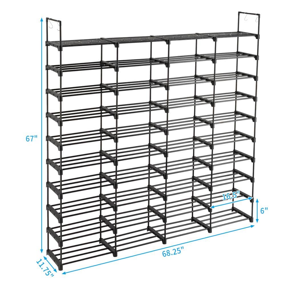 10 Tiers Shoe Rack Storage Organizer Shoe Shelf Organizer For Entryway Holds 80 Pairs Shoe