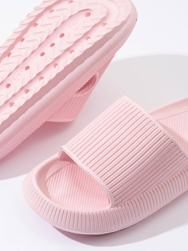 Women Minimalist Single Band Slides, EVA Fashion Slides Pink | SHEIN USA