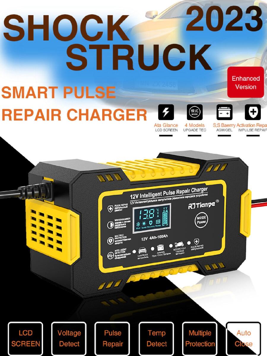 Car Battery Charger, 12V 6A Smart Battery Trickle Charger Automotive ...